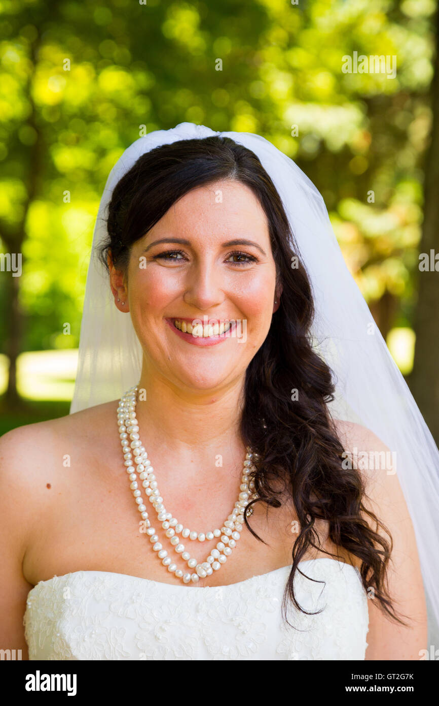 Beautiful Bride Portraits Outdoors Stock Photo - Alamy