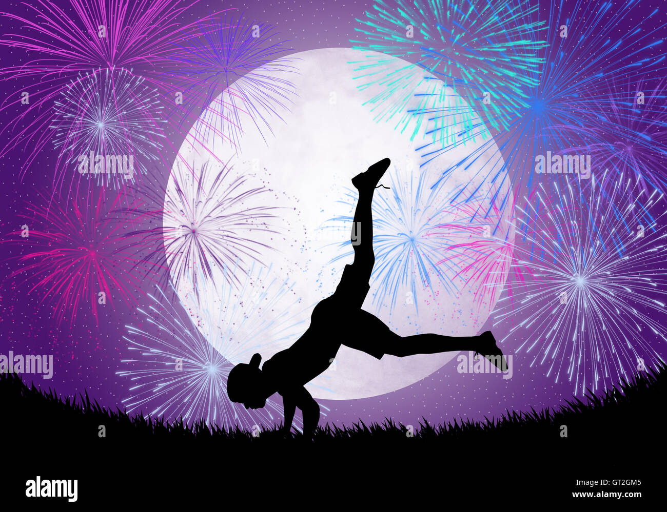 breakdance in the moonlight Stock Photo - Alamy