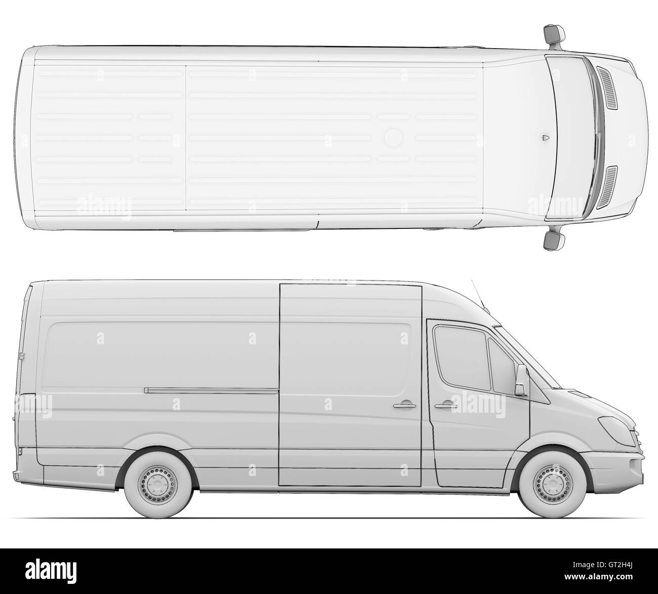 Sketch white van Stock Photo - Alamy