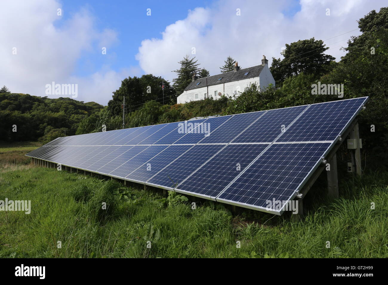 Ulva House and solar panel array Ulva Scotland September 2016 Stock ...