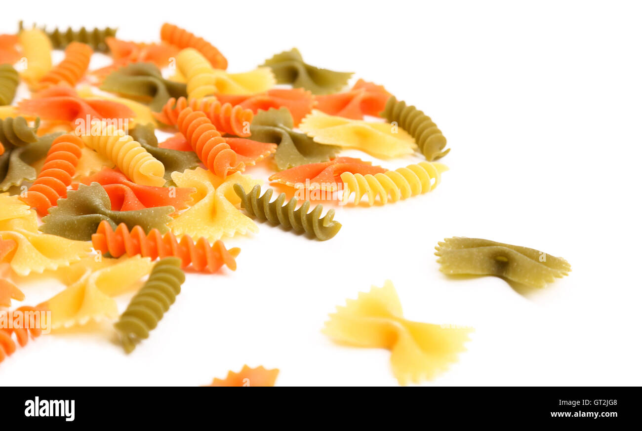 different pasta in three colors Stock Photo - Alamy