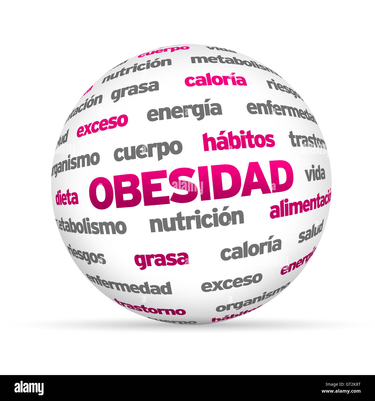 Obesty Word Sphere (In Spanish Stock Photo - Alamy