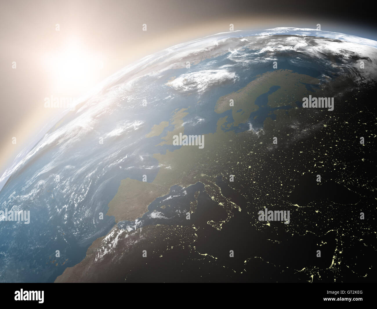 Sunrise over Europe Stock Photo - Alamy