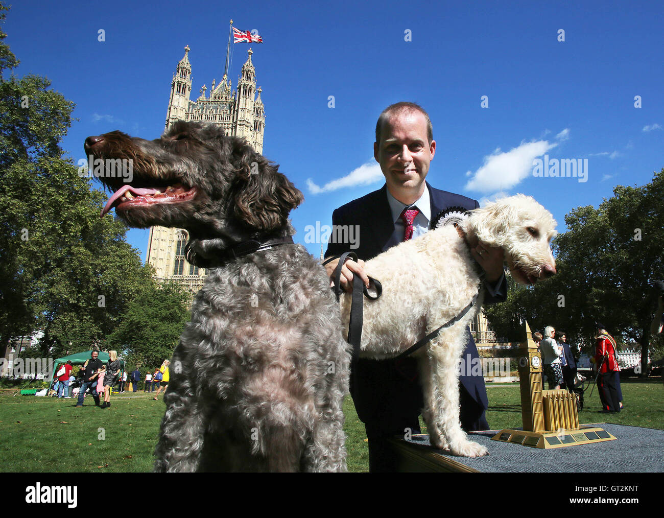 EDITORIAL USE ONLY Jonathan Reynolds MP, with Labradoodles Clinton ...