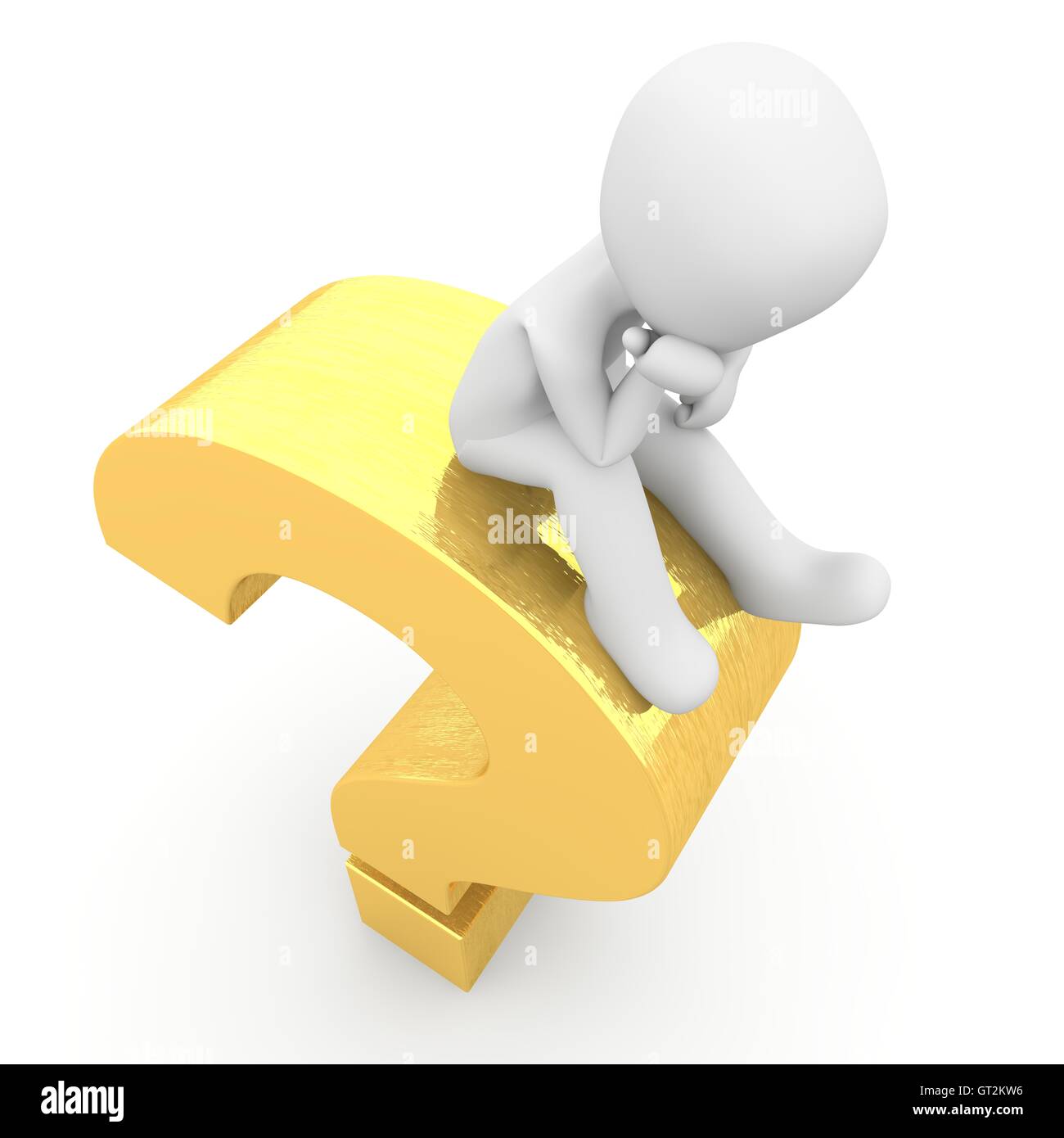 The golden question mark Stock Photo - Alamy