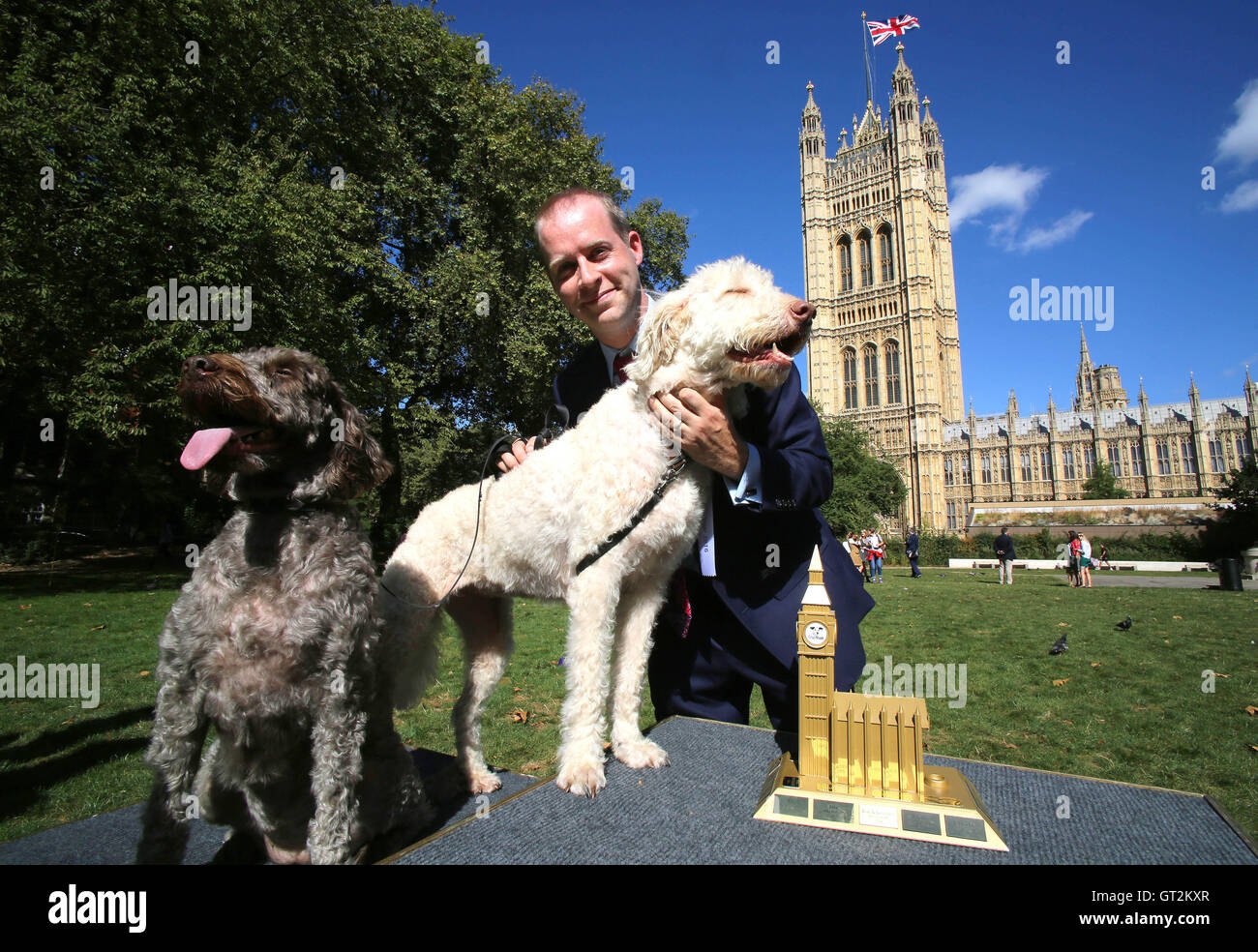 EDITORIAL USE ONLY Jonathan Reynolds MP, with Labradoodles Clinton ...