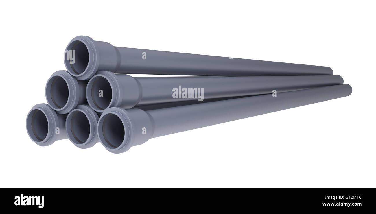 Grey PVC sewer pipes Stock Photo - Alamy