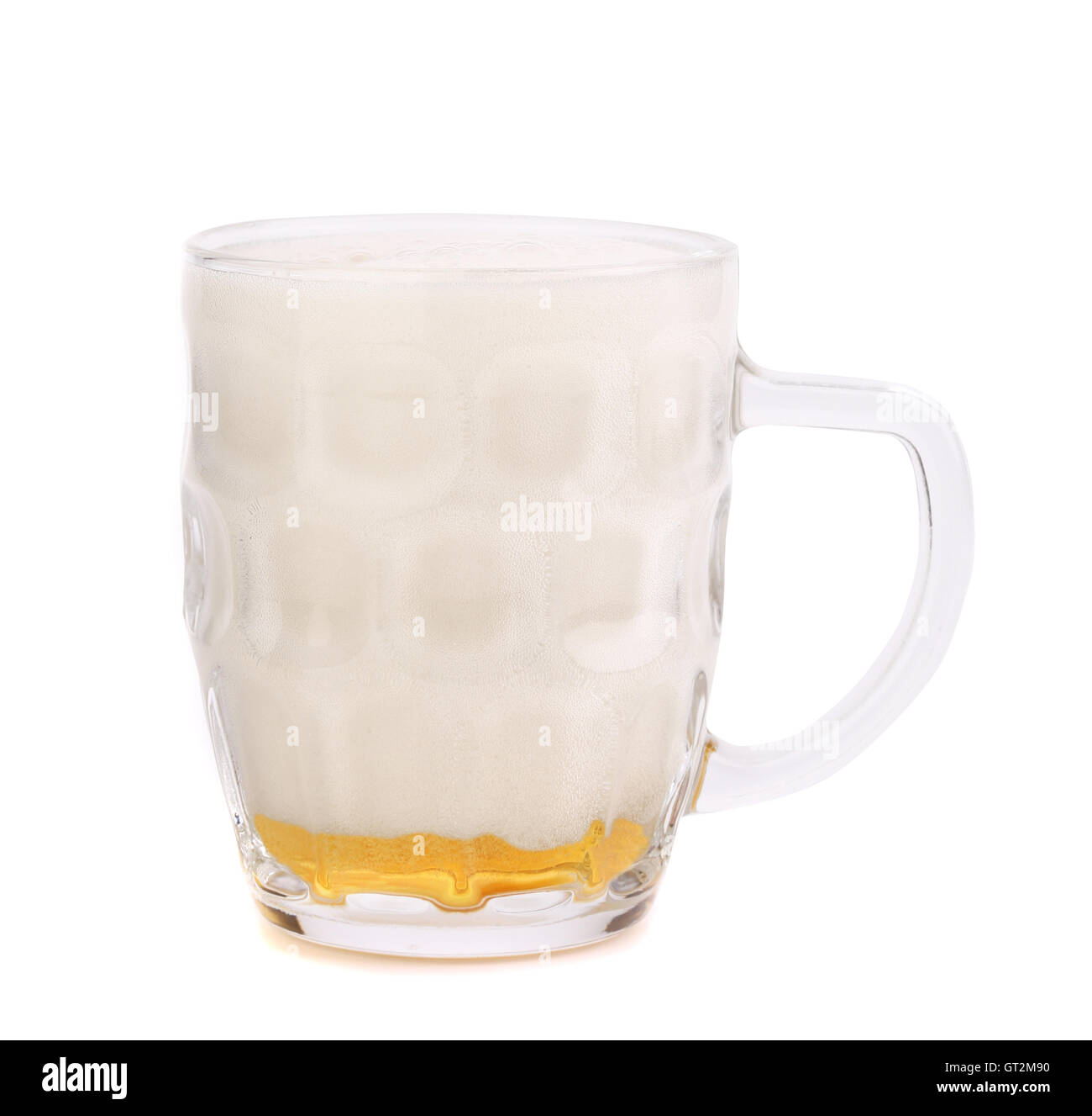 Glass of foamy beer on white background. 90 Stock Photo - Alamy
