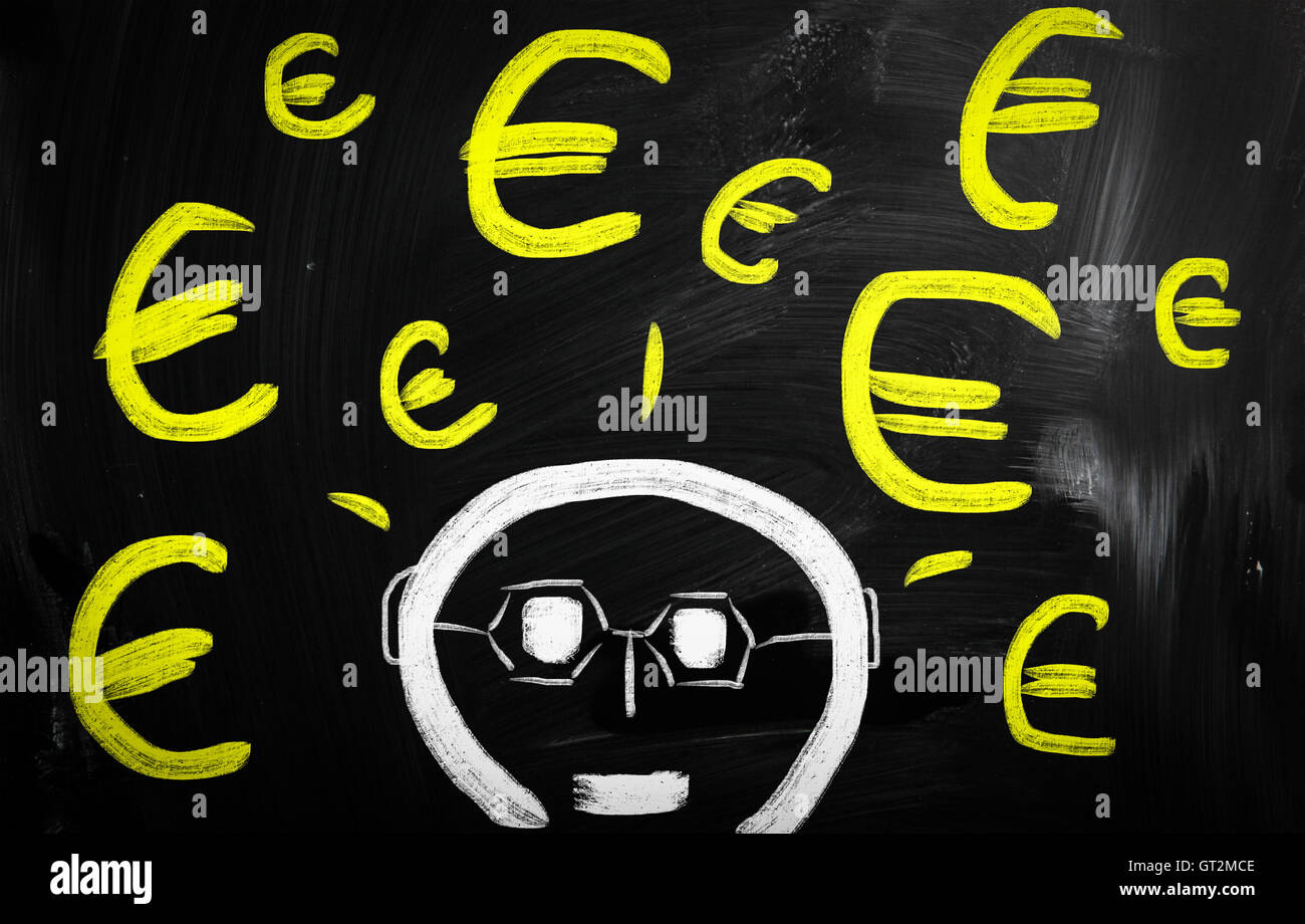 Euro handwritten with white chalk on a blackboard Stock Photo - Alamy