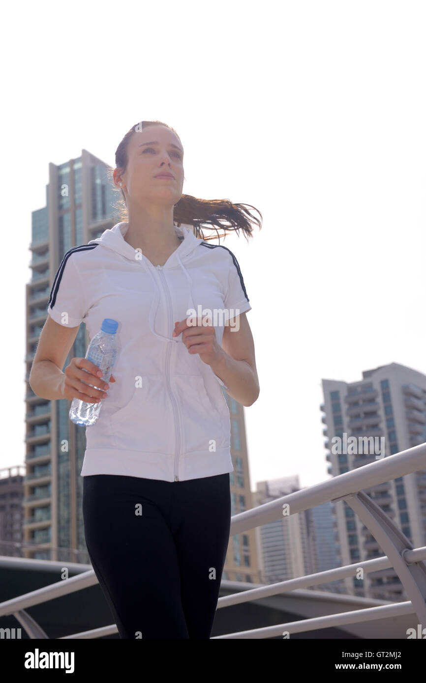 woman jogging at morning Stock Photo - Alamy