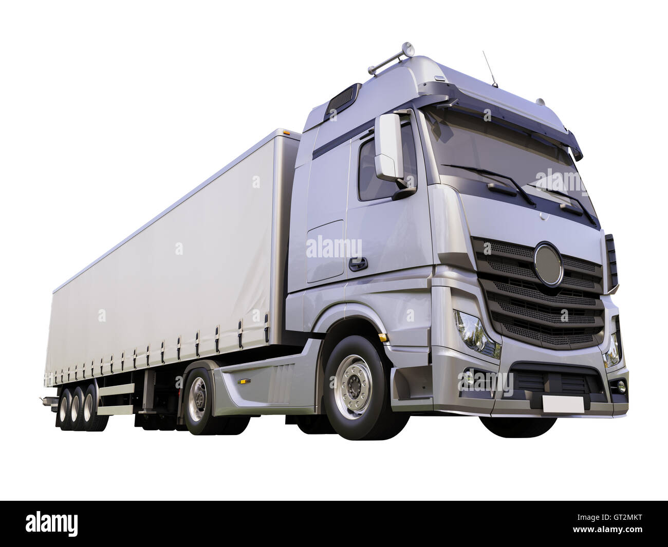 Semi-trailer truck isolated Stock Photo - Alamy