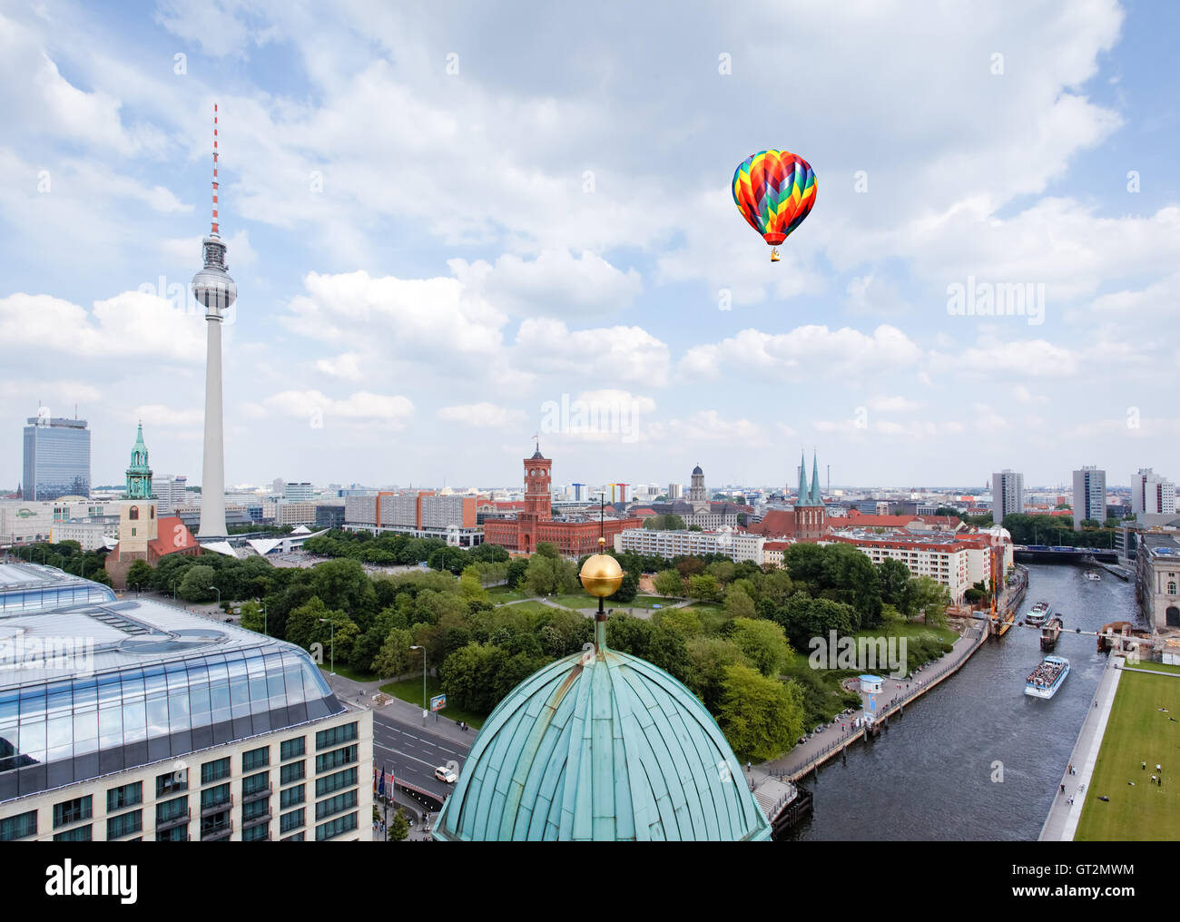 aerial view of central Berlin Stock Photo - Alamy