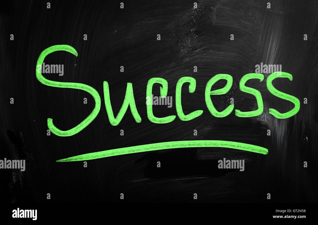 success handwritten with white chalk on a blackboard Stock Photo - Alamy