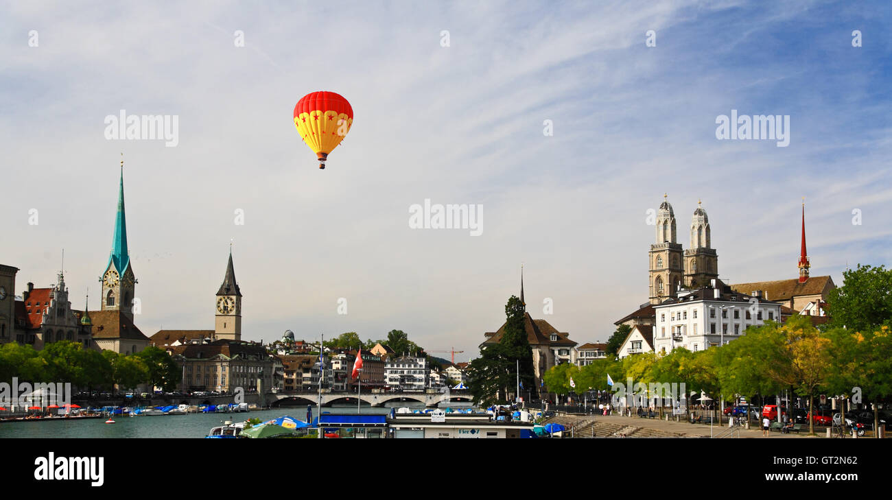 The major landmarks of Zurich cityscape Stock Photo - Alamy
