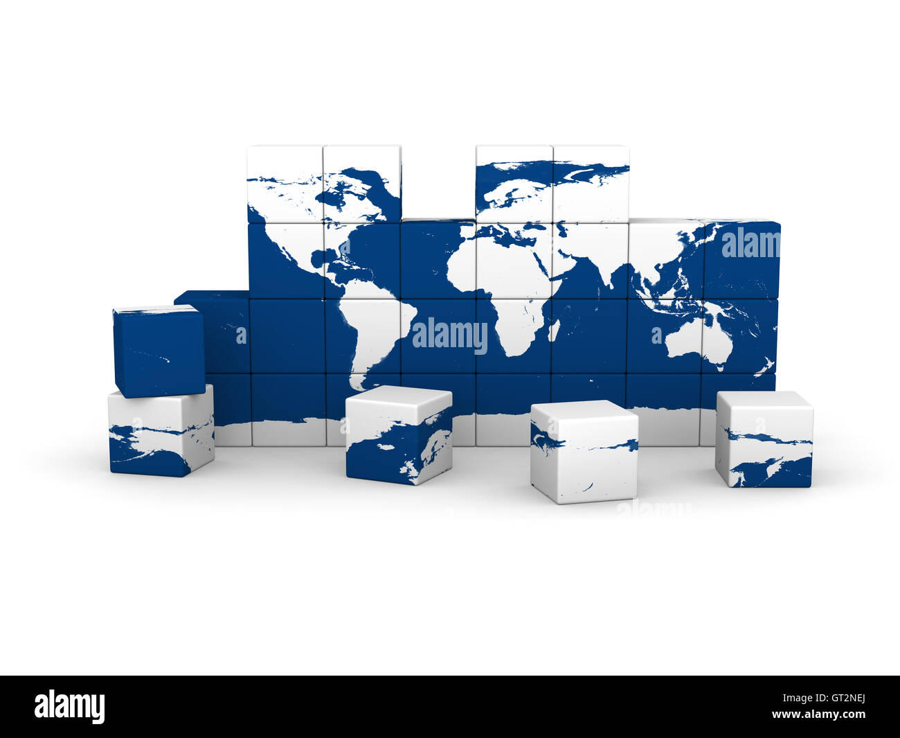 World map made of blocks Stock Photo - Alamy