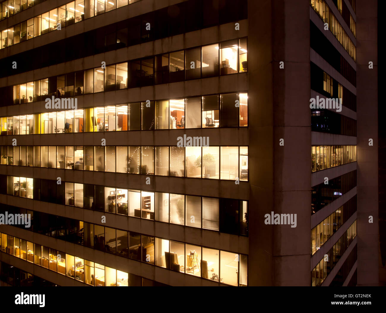 Night scene of modern buildings in vancouver Stock Photo - Alamy