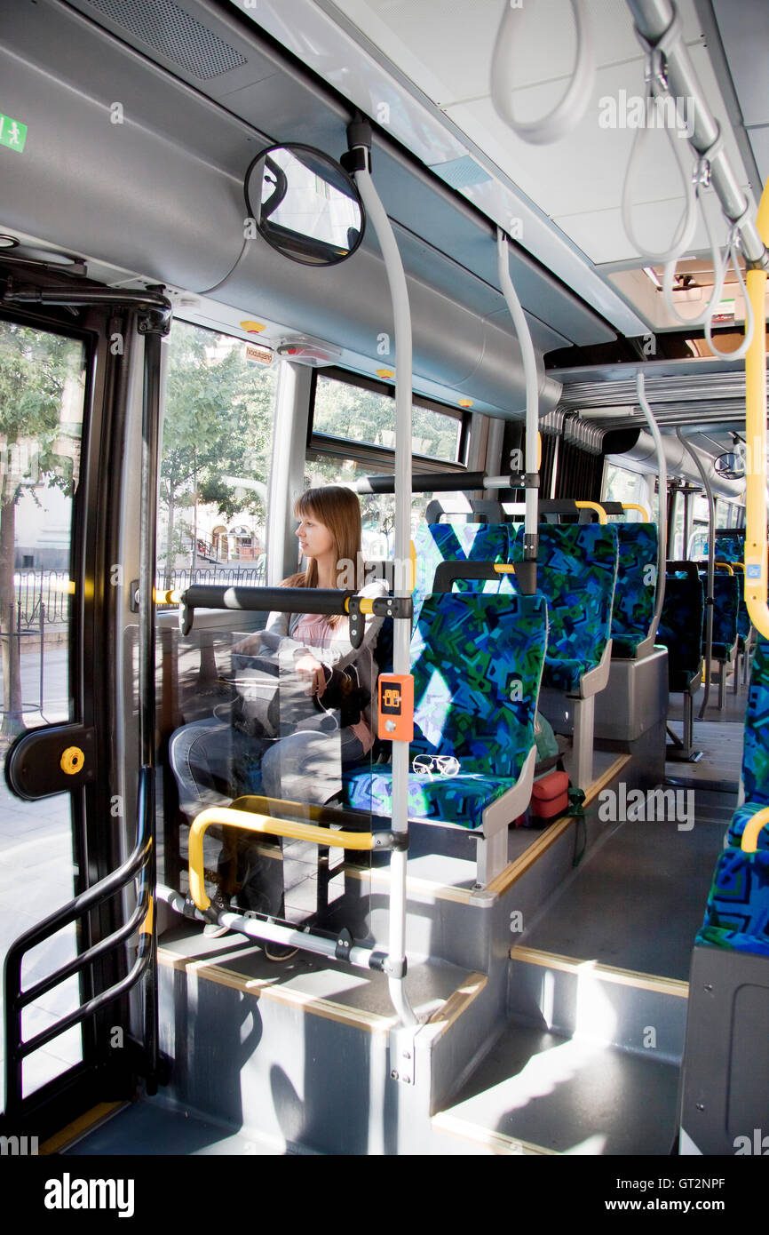 Commuting on bus Stock Photo - Alamy