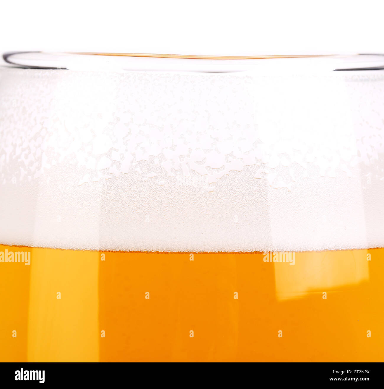 Beer glass close up. Froth. Background Stock Photo - Alamy