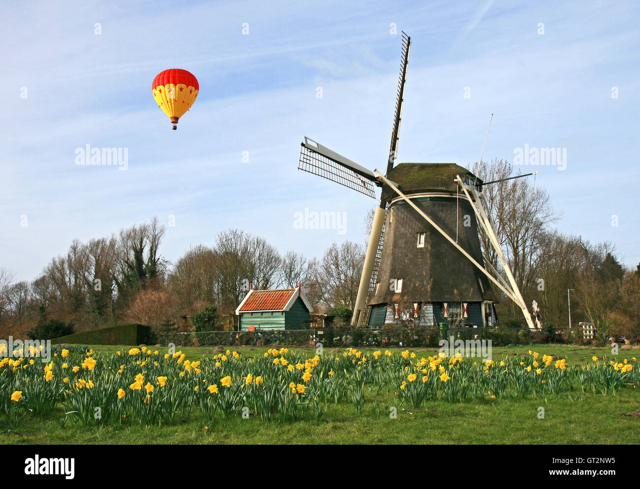 The windmill in Dutch countryside Stock Photo - Alamy