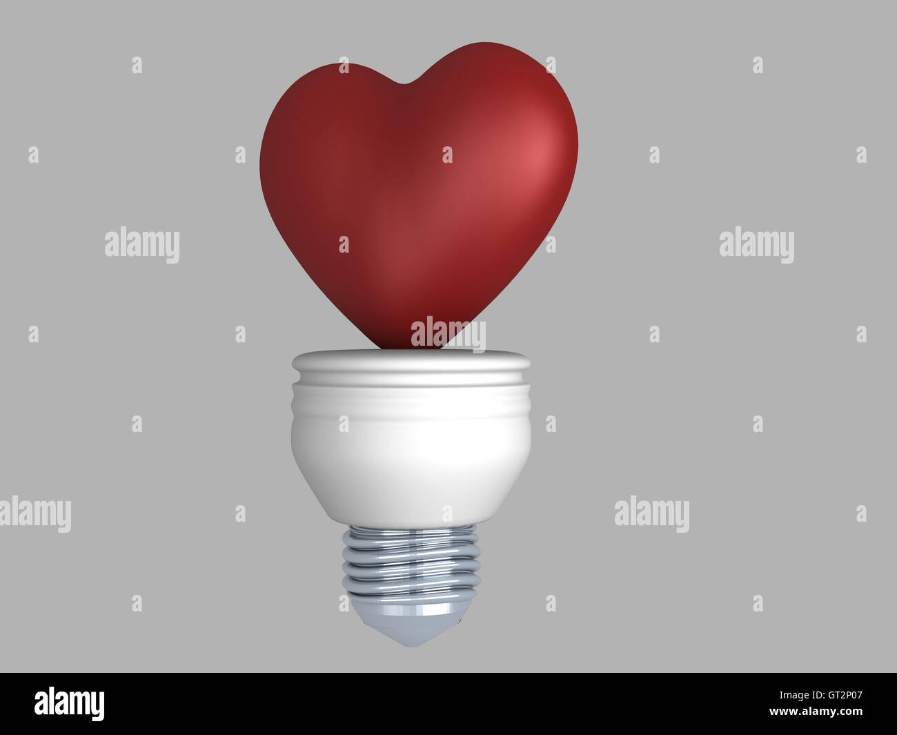 3d concept heart bulb Stock Photo - Alamy