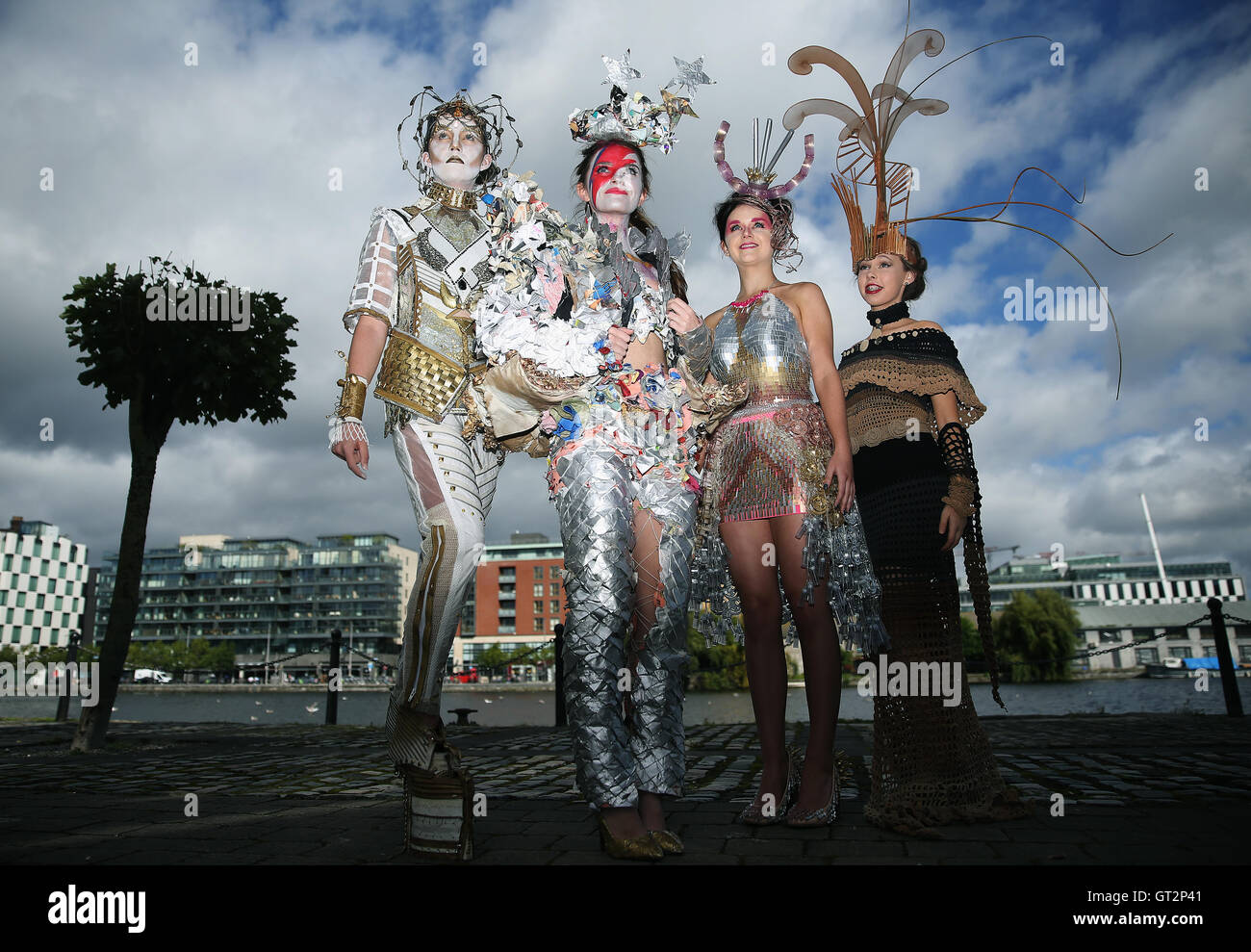 Winners of the 2016 Junk Kouture contest (left to right) Mariusz Malon ...