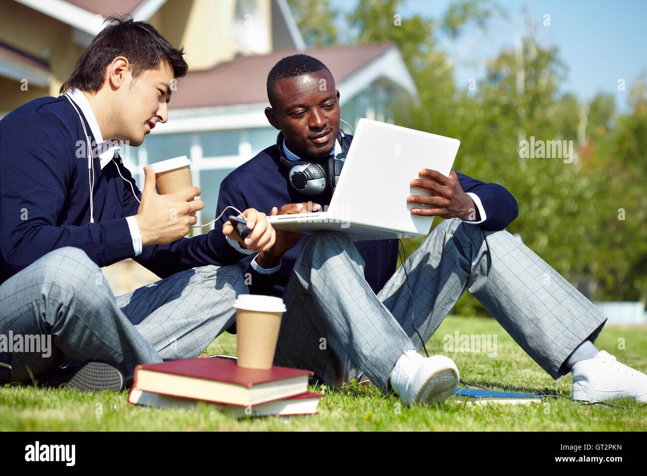Students at break Stock Photo - Alamy