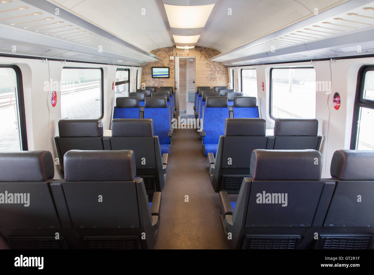 Modern dutch train coupe Stock Photo - Alamy