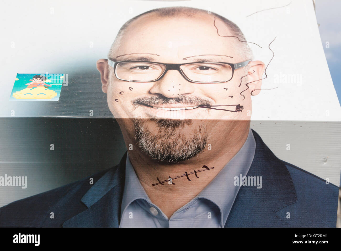 defaced election poster Berlin Germany Stock Photo - Alamy