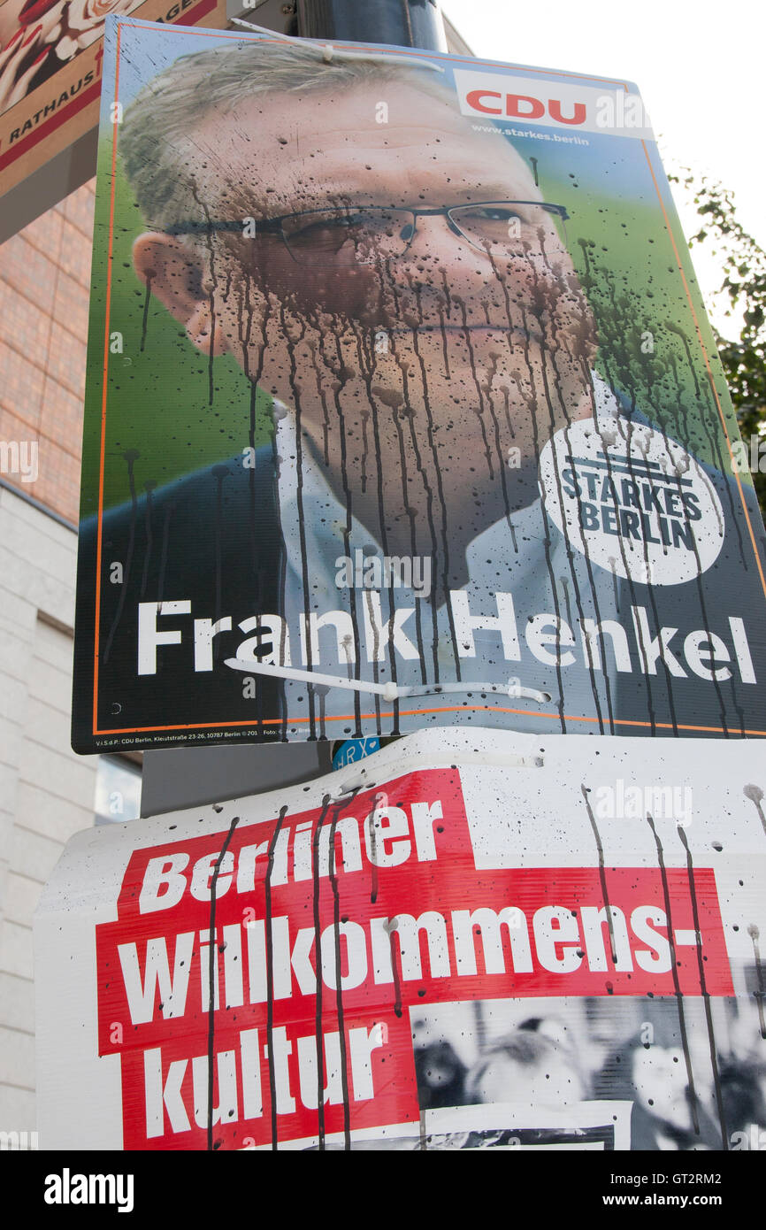 defaced election poster Berlin Germany Stock Photo - Alamy