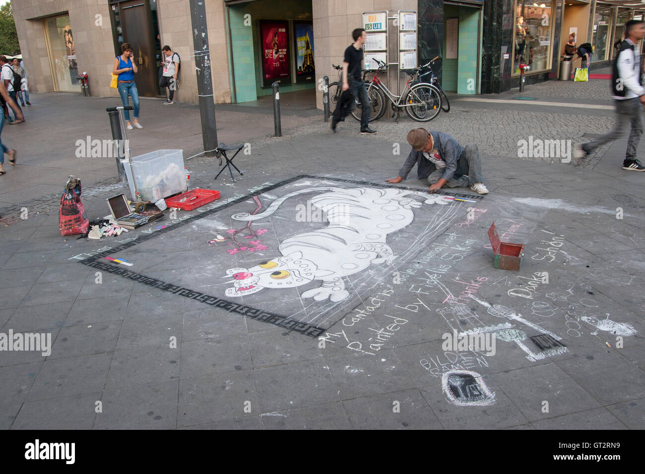 pavement artist Berlin Germany Stock Photo - Alamy