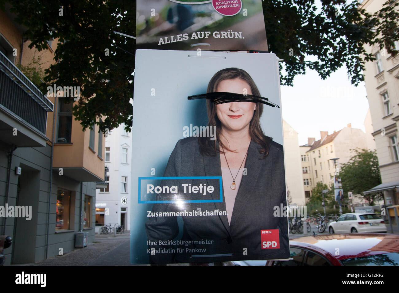 defaced election poster Berlin Germany Stock Photo - Alamy