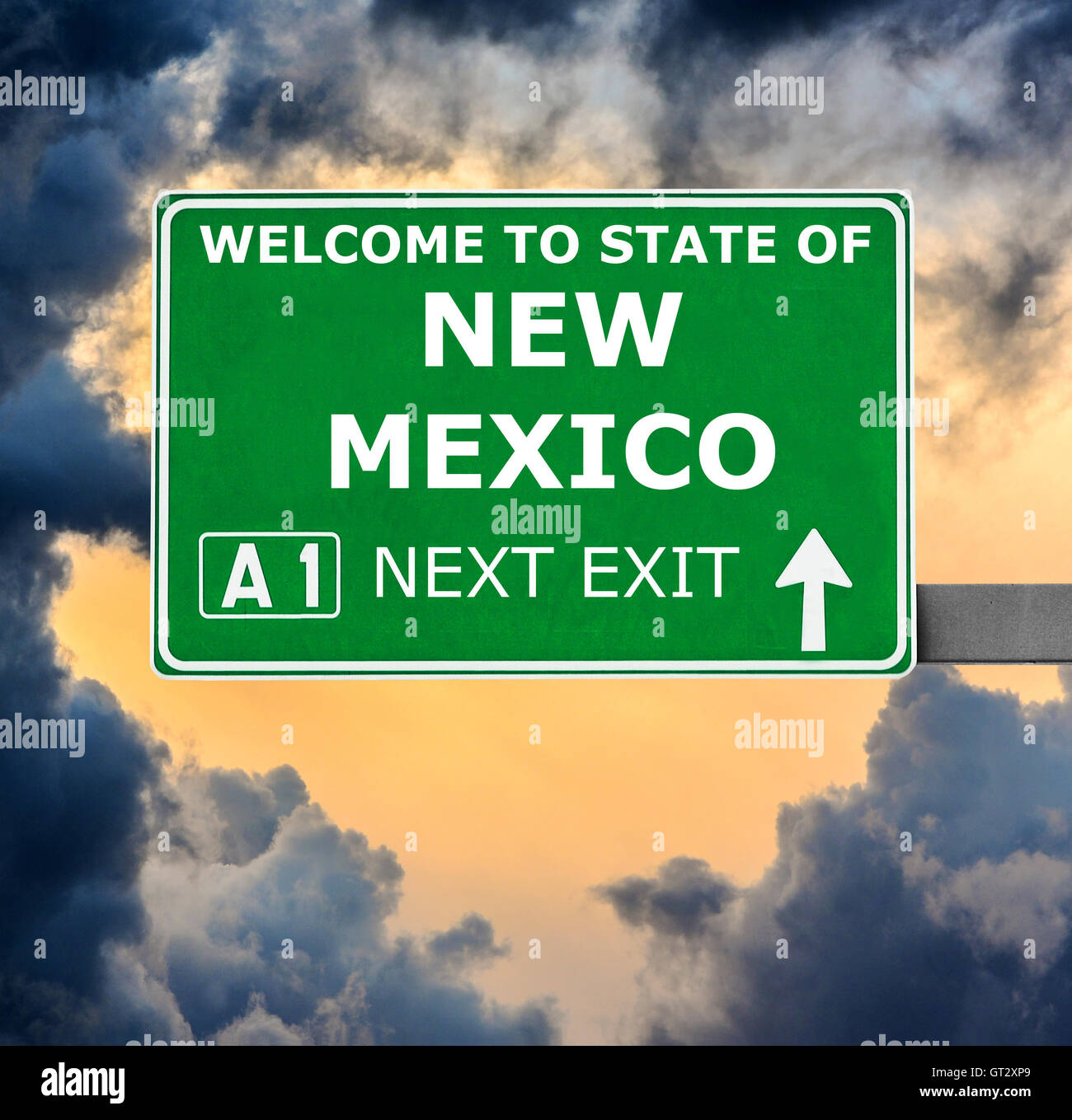 NEW MEXICO road sign against clear blue sky Stock Photo - Alamy