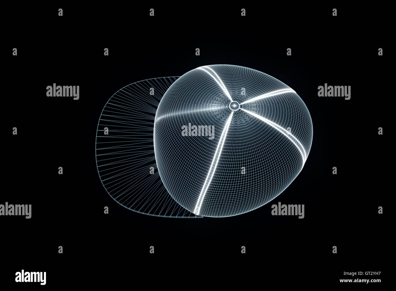 3D Hat Cap in Wireframe Hologram Style. Nice 3D Rendering Stock Photo ...