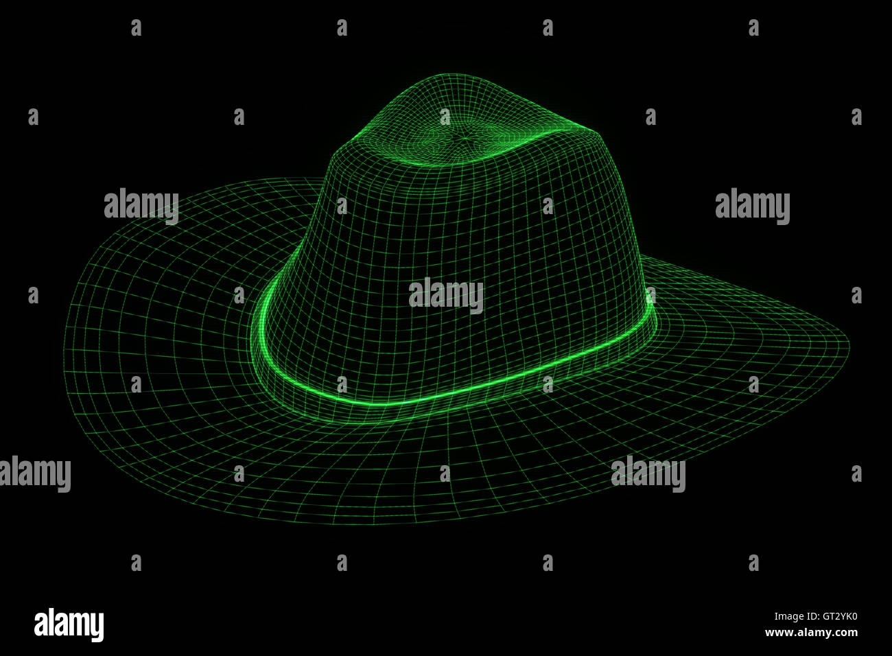 3D Hat Cap in Wireframe Hologram Style. Nice 3D Rendering Stock Photo ...