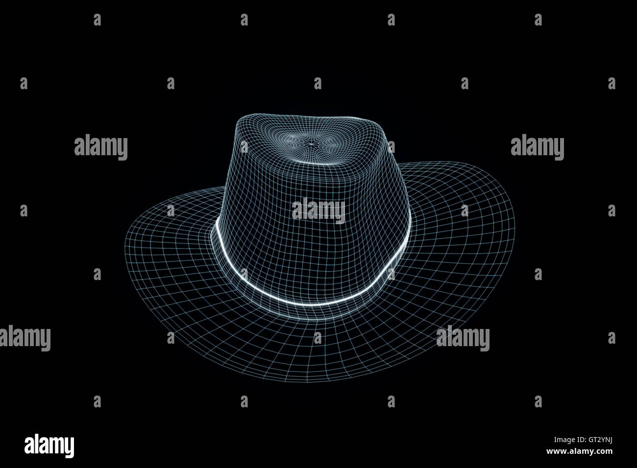 3D Hat Cap in Wireframe Hologram Style. Nice 3D Rendering Stock Photo ...