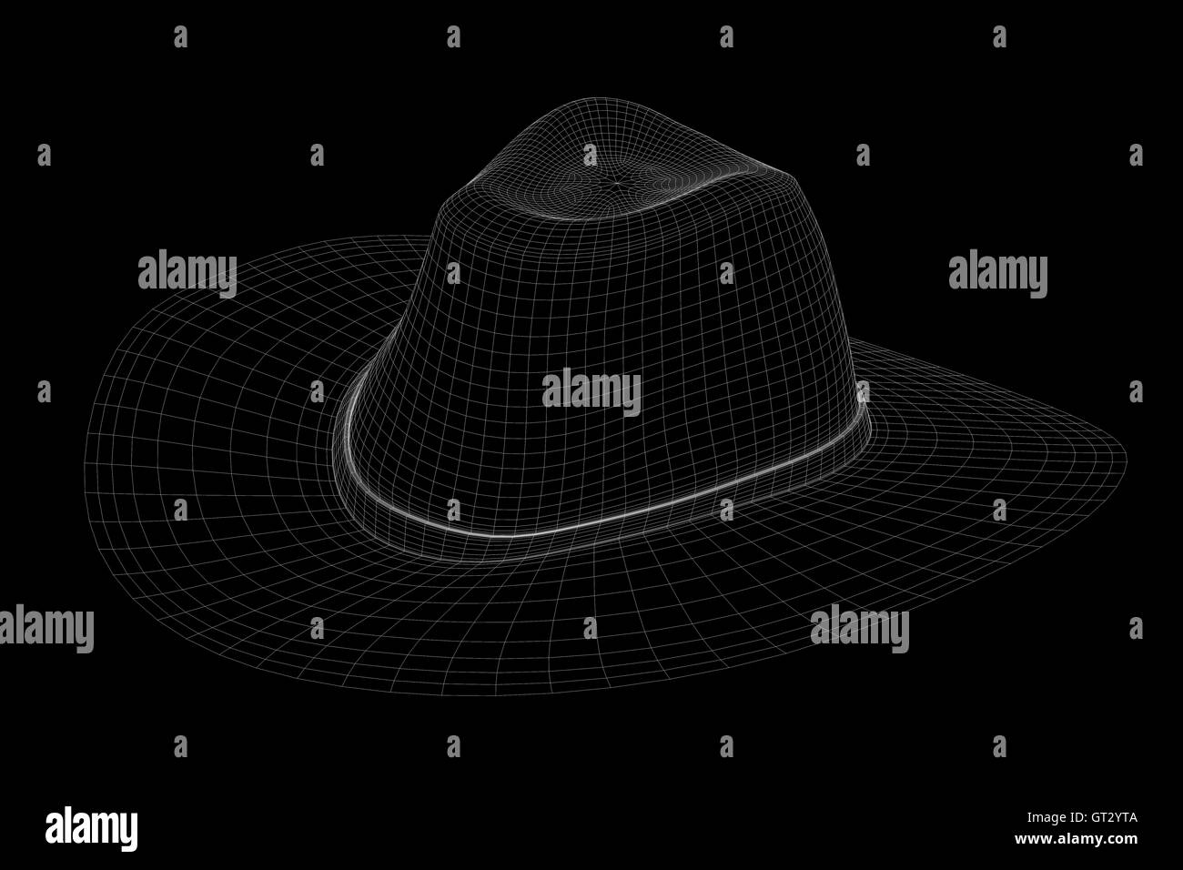 3D Hat Cap in Wireframe Hologram Style. Nice 3D Rendering Stock Photo ...