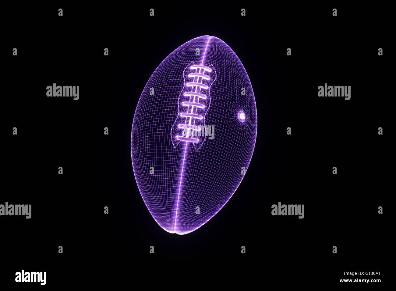 Football in Hologram Wireframe Style. Nice 3D Rendering Stock Photo - Alamy
