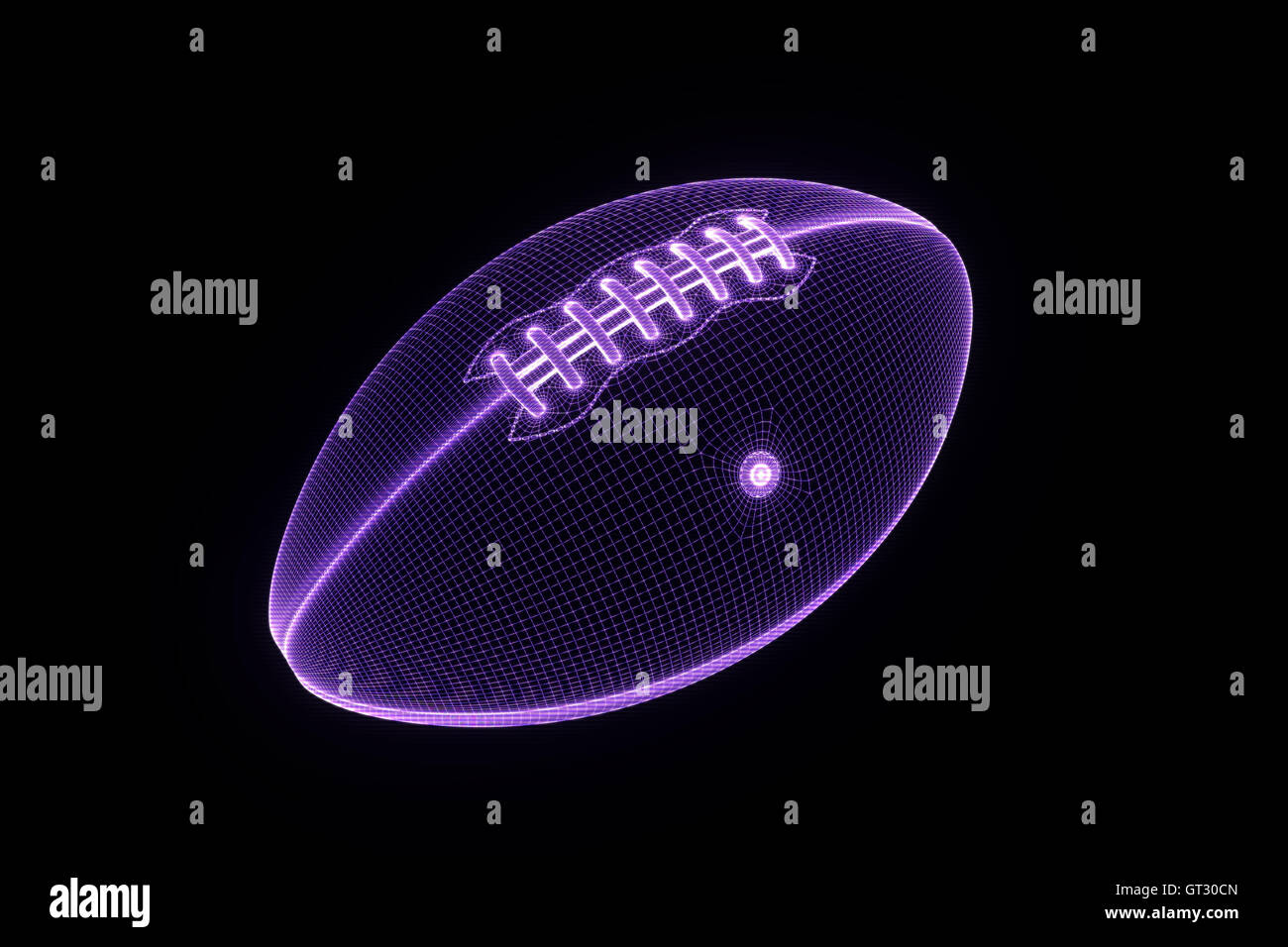 Football in Hologram Wireframe Style. Nice 3D Rendering Stock Photo - Alamy