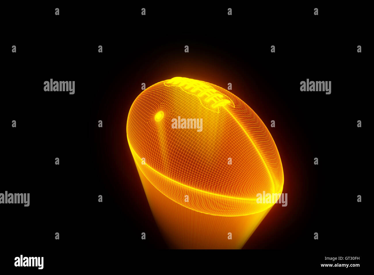 Football in Hologram Wireframe Style. Nice 3D Rendering Stock Photo - Alamy
