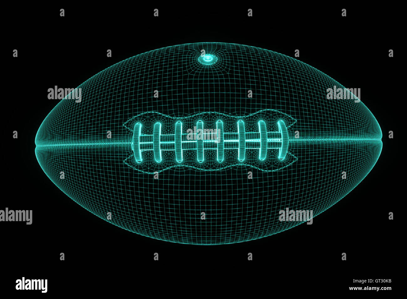 Football in Hologram Wireframe Style. Nice 3D Rendering Stock Photo - Alamy