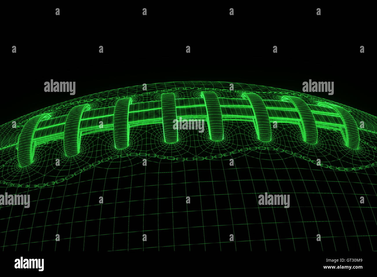 Football in Hologram Wireframe Style. Nice 3D Rendering Stock Photo - Alamy