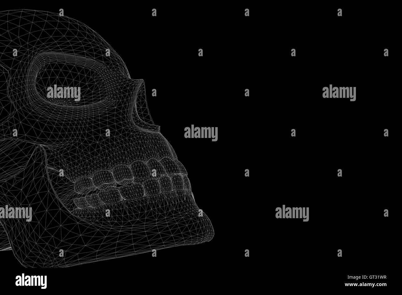 Human skull 3d wireframe hologram hi-res stock photography and images ...
