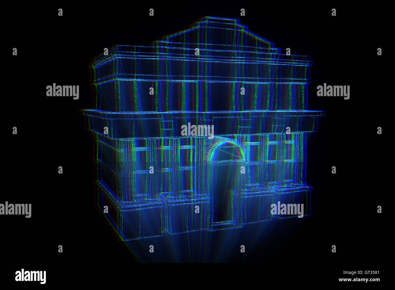 3D Building in Motion. Nice 3D Rendering Stock Photo - Alamy