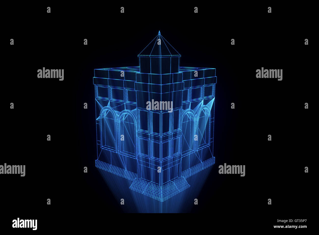 3D Building in Motion. Nice 3D Rendering Stock Photo - Alamy