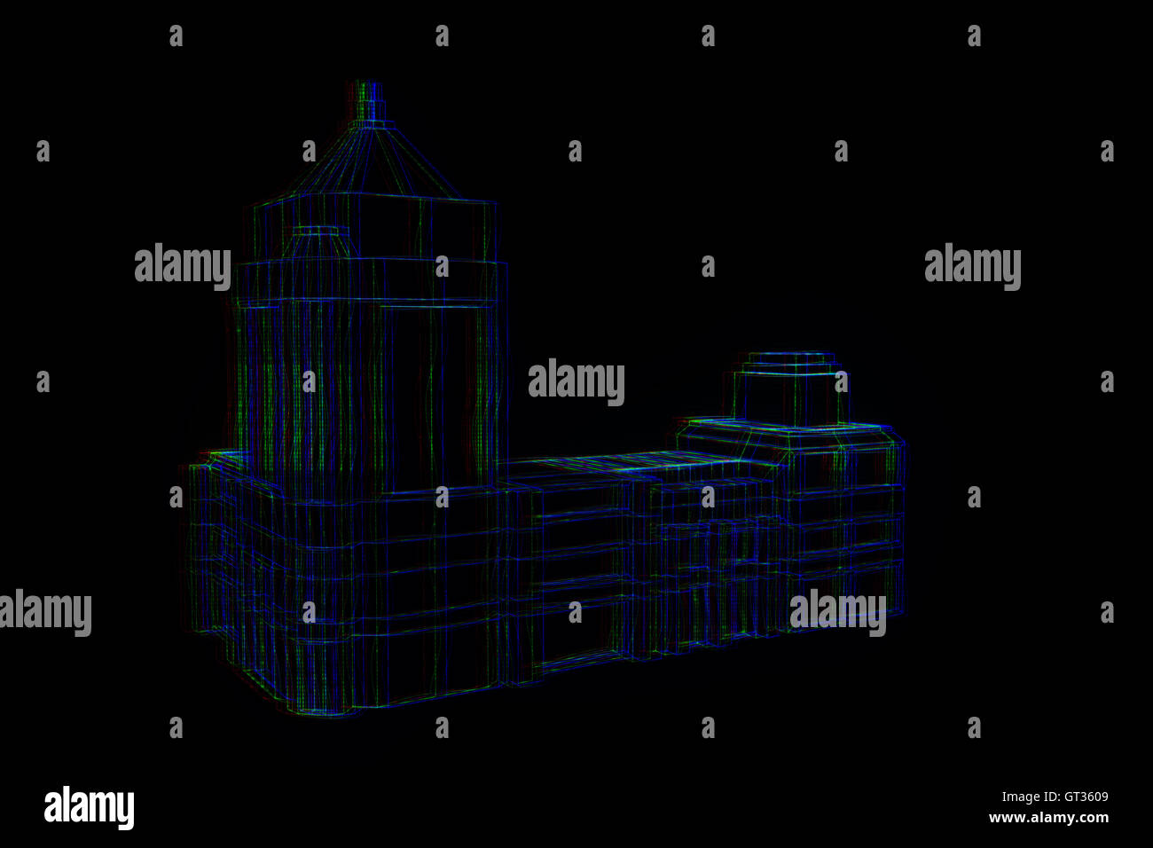 3D Building in Motion. Nice 3D Rendering Stock Photo - Alamy