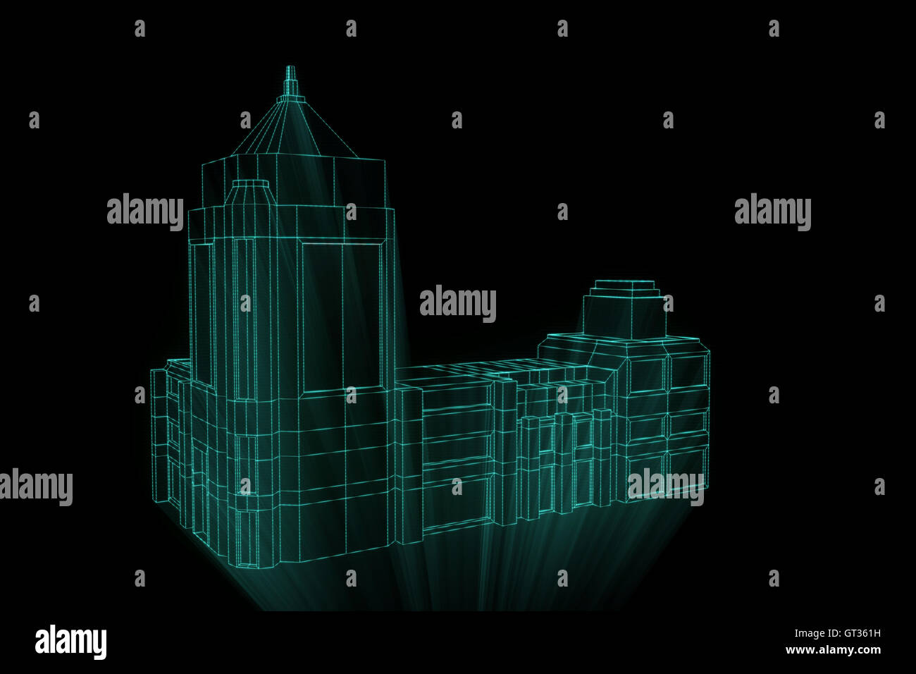 3D Building in Motion. Nice 3D Rendering Stock Photo - Alamy