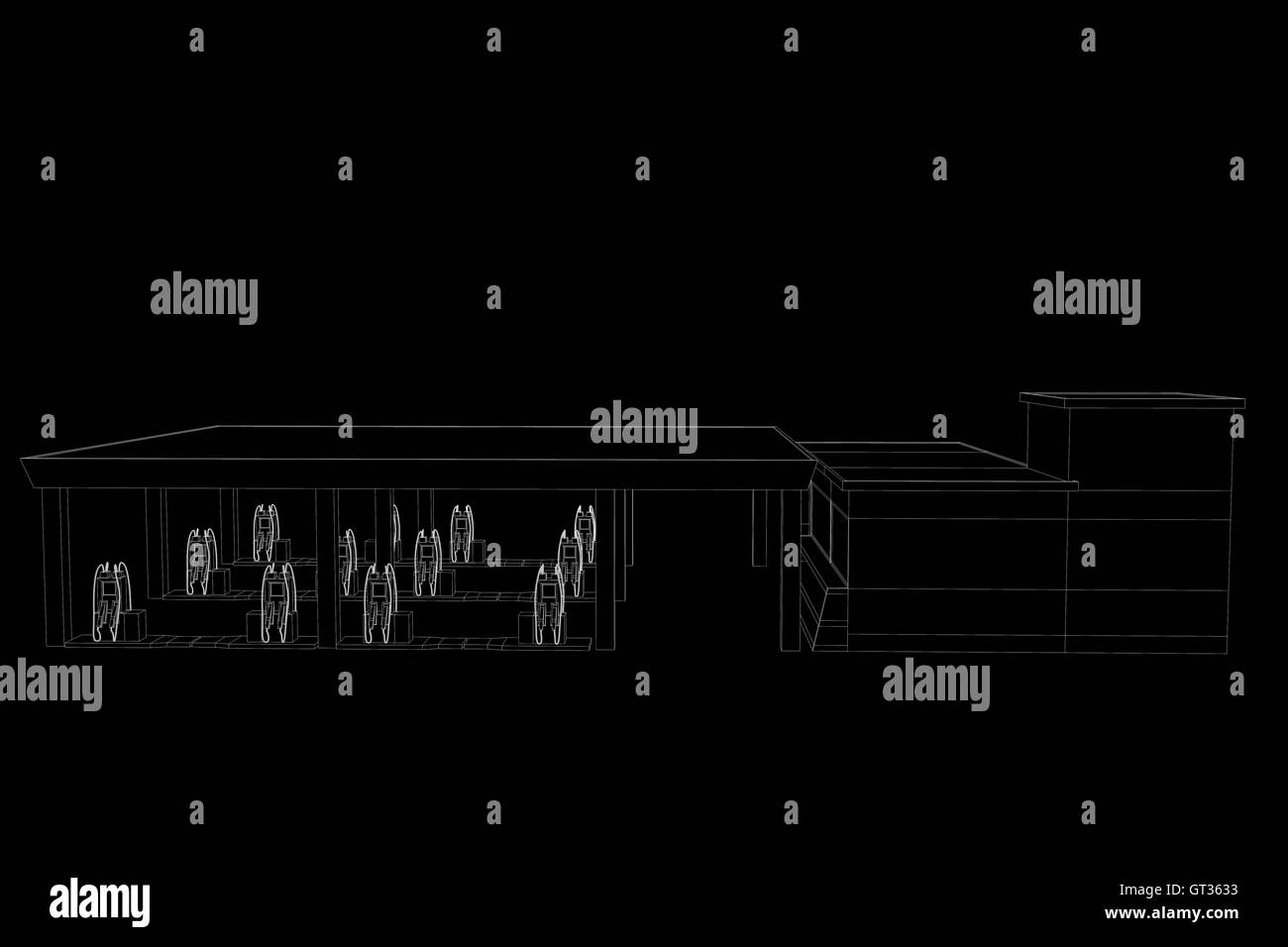 3D Building in Motion. Nice 3D Rendering Stock Photo - Alamy