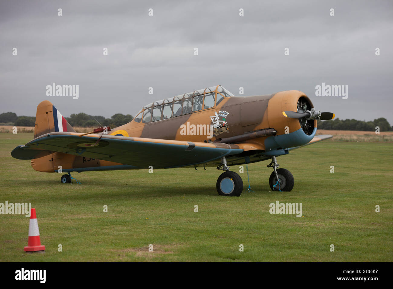 Fixed wing Single engine plane. World War 2 era Stock Photo - Alamy