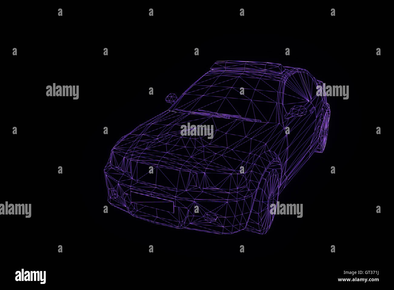 Police Car in Hologram Wireframe Style. Nice 3D Rendering Stock Photo ...