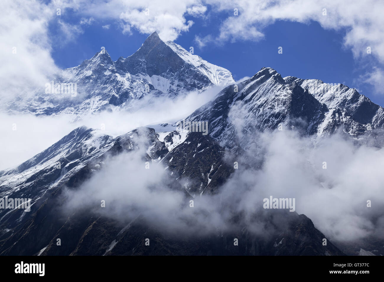 Machhapuchhare from MBC, Nepal Stock Photo - Alamy